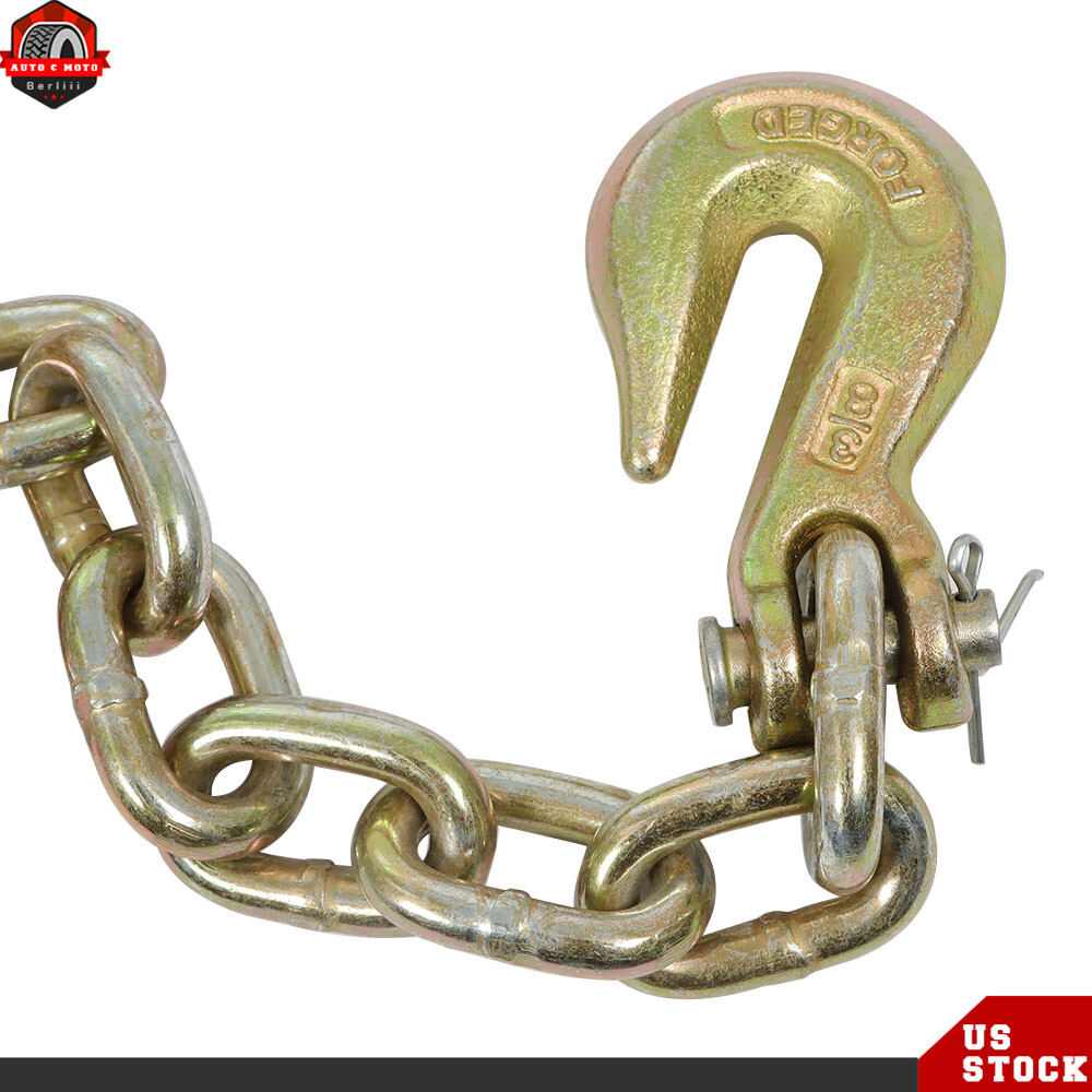 2 Pack 3/8"X20' G70 Tow Chain Tie Down Binder Chain Flatbed Truck ...