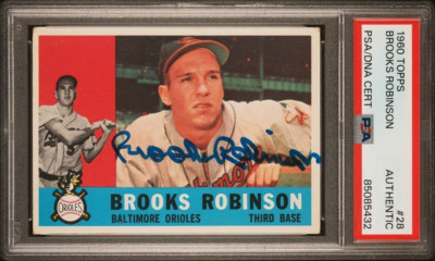 Brooks Robinson Autograph Signed 1960 Topps Baltimore Orioles Card #28 ...
