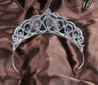 Royal Wedding Tiara Crown Bridal Hair Combs Clear Rhinestone Bride ...