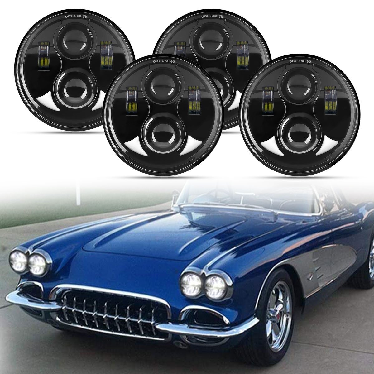 New 4pcs 5.75 5-3/4"inch Round Headlight For Holden HQ HK HT HX HZ HJ ...