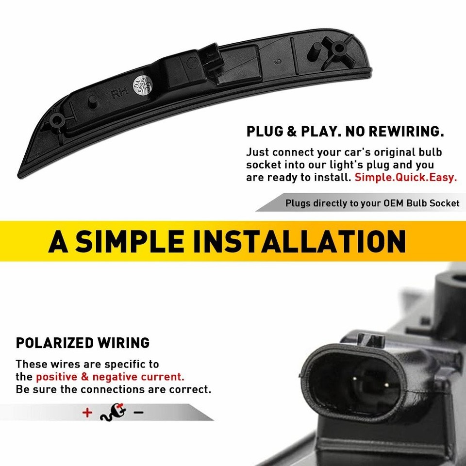 4Pcs LED Strip Front Rear Side Marker Lights Smoke Lens For 2015-23 ...