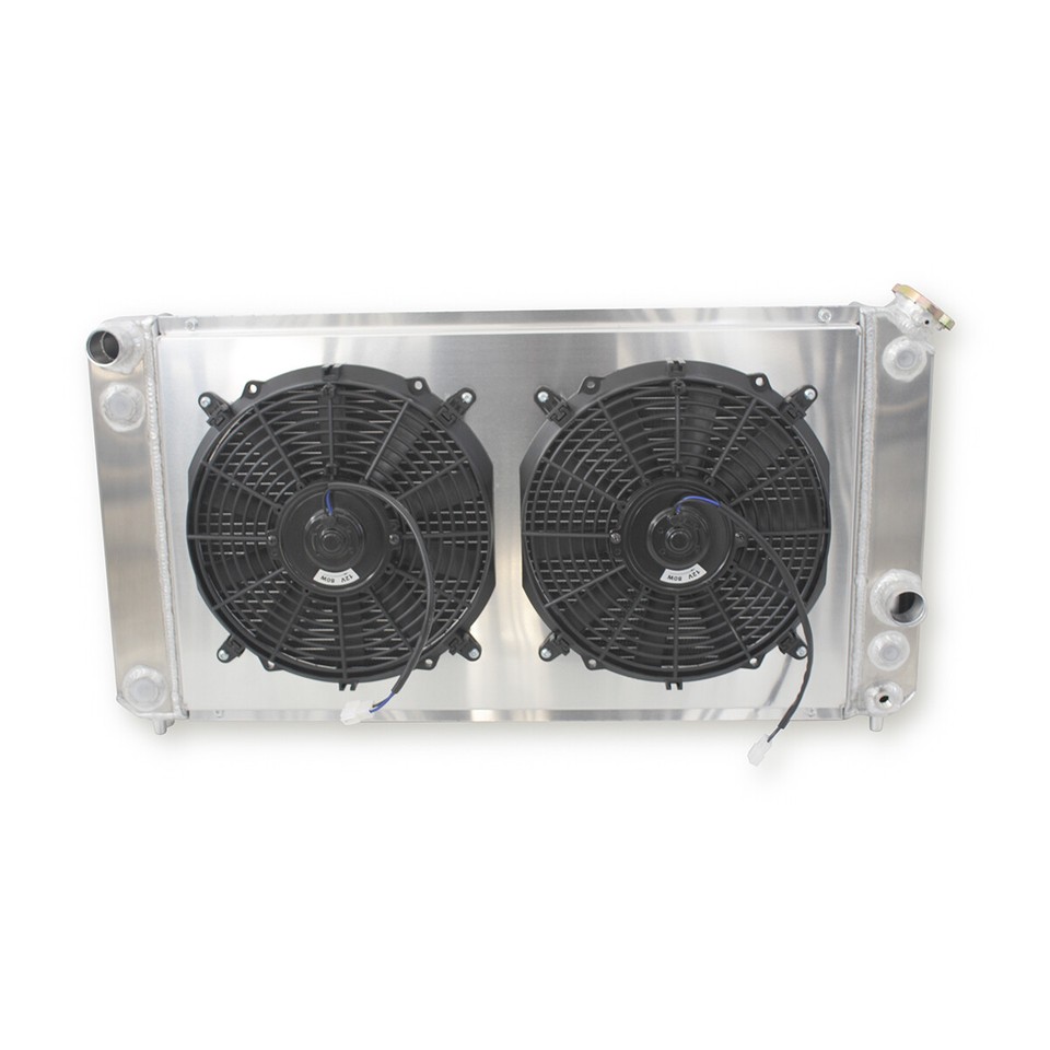 4 Row Aluminum Radiator With 2Fan For 1986-2005 Chevy S10 LS Swap 26.3 ...