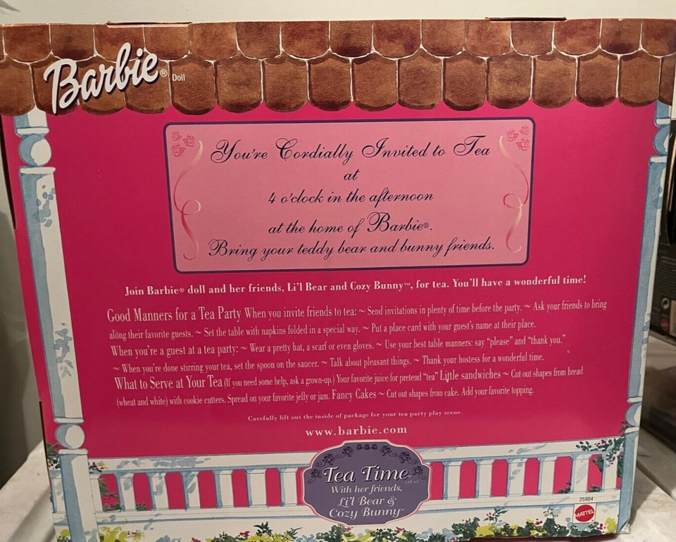 1999 TEA TIME Barbie with Lil Bear & Cozy Bunny Gift Set Mattel | eBay