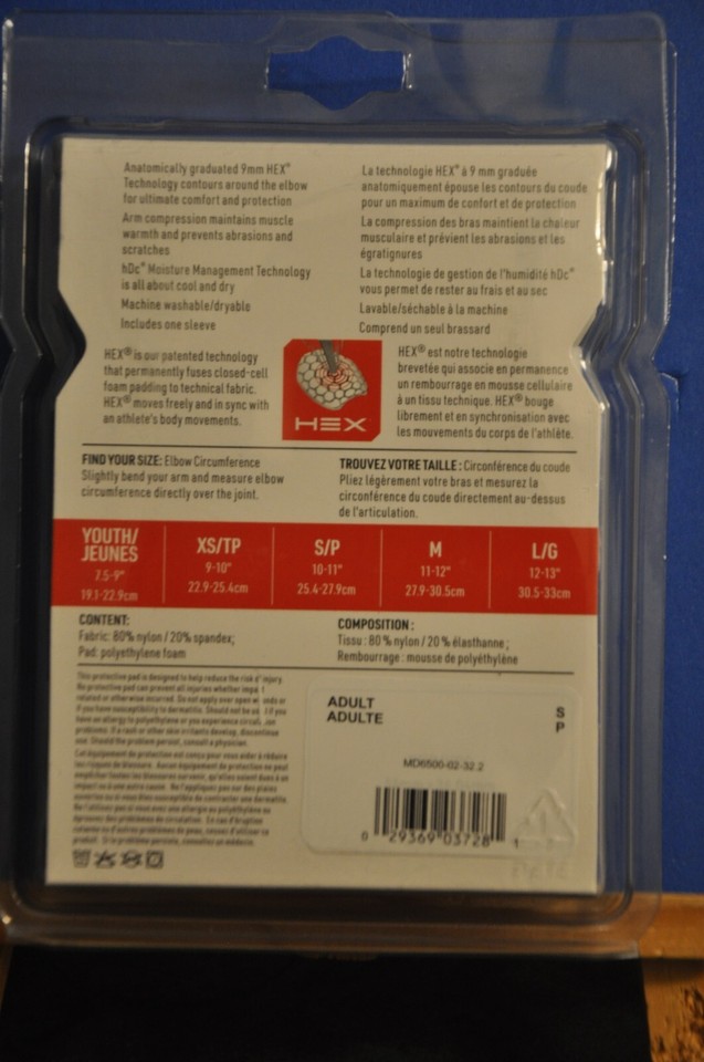 McDavid HEX Shooter White Arm Sleeve Basketball Size: Adult S/P - New ...