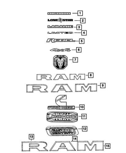 Genuine Mopar Front Door Nameplate Left 68366997AB | eBay