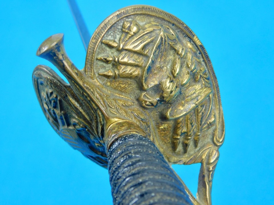 Antique US Model 1860 Springfield Armory SA Officer's Engraved Sword w ...