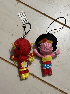 DC Comics Wonder Woman/Flash 3" Yarn String Voodoo Doll Figures ...