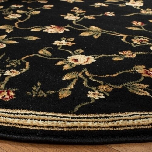 Round Transitional Black Floral Area Rug **FREE SHIPPING** | eBay
