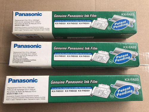 3 Panasonic Ink Film KX-FA93 Fax KX-FHD331, KX-FHD332, KX-FHD351 S4 New ...