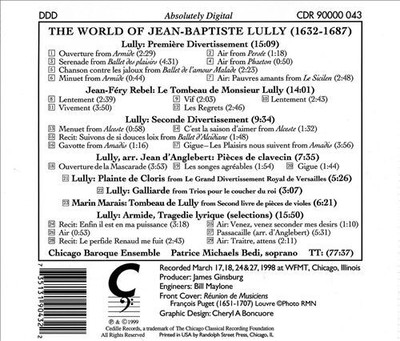 PATRICE MICHAELS THE WORLD OF LULLY: MUSIC OF JEAN-BAPTISTE LULLY AND ...