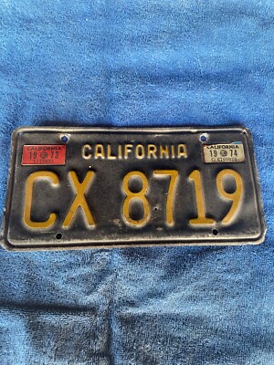 VINTAGE 1963 California License Plate -BLACK AND YELLOW CAR AUTO | eBay