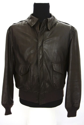 Cooper A-2 A2 Flight Bomber Jacket Made in USA Brown Goatskin Leather ...