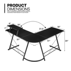 50"L-Shaped Computer Corner Desk Office Workstation Laptop Table w ...