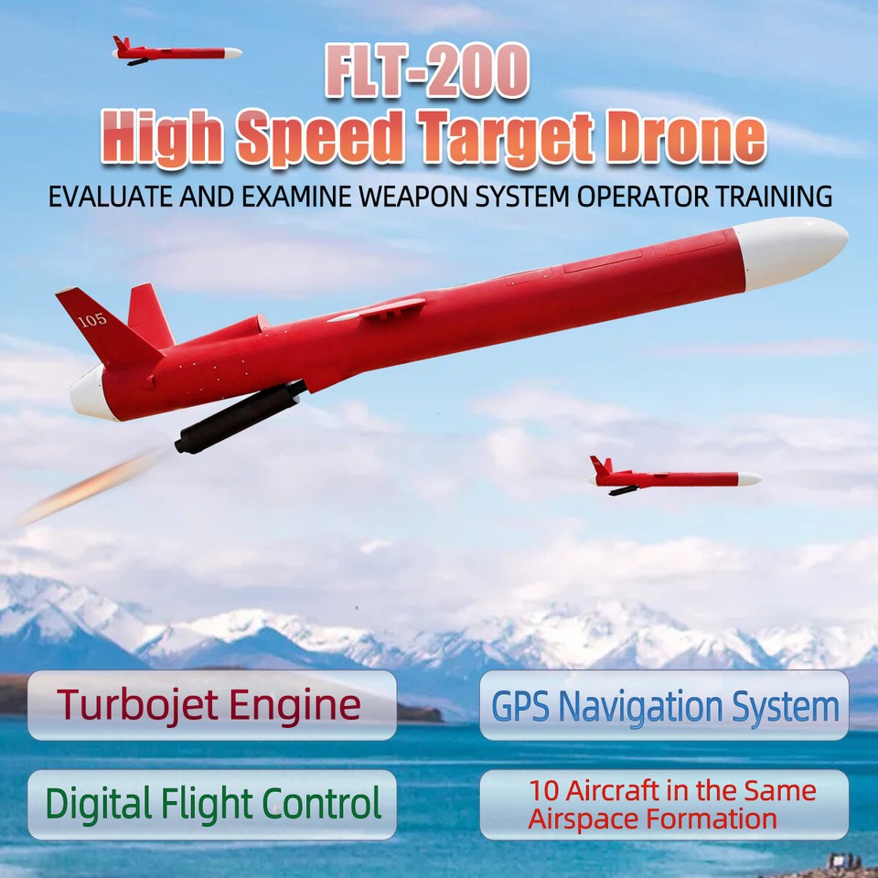 FLT High speed target aircraft Oil powered turbojet machine wing drone ...