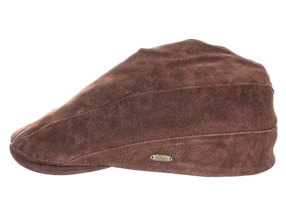 SCALA * MENS BROWN SUEDE LEATHER IVY HAT * L * NEW NEWSBOY CAP DRIVER ...