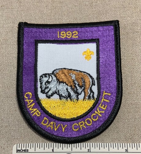 1992 CAMP DAVY CROCKETT Boy Scout Pocket PATCH BSA Camper Uniform Badge ...