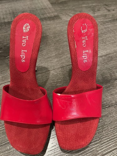 Two Lips Suede Red Slip On 5 inches Heels | eBay