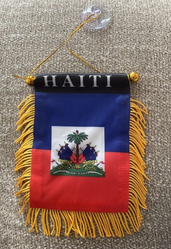 Haiti 4 X 6 MINI BANNER FLAG CAR WINDOW MIRROR HANGING W Suction | eBay
