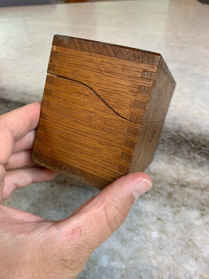 Antique Jointed Oak Storage Keepsake Curiosity Trinket Box WEIR Tool ...