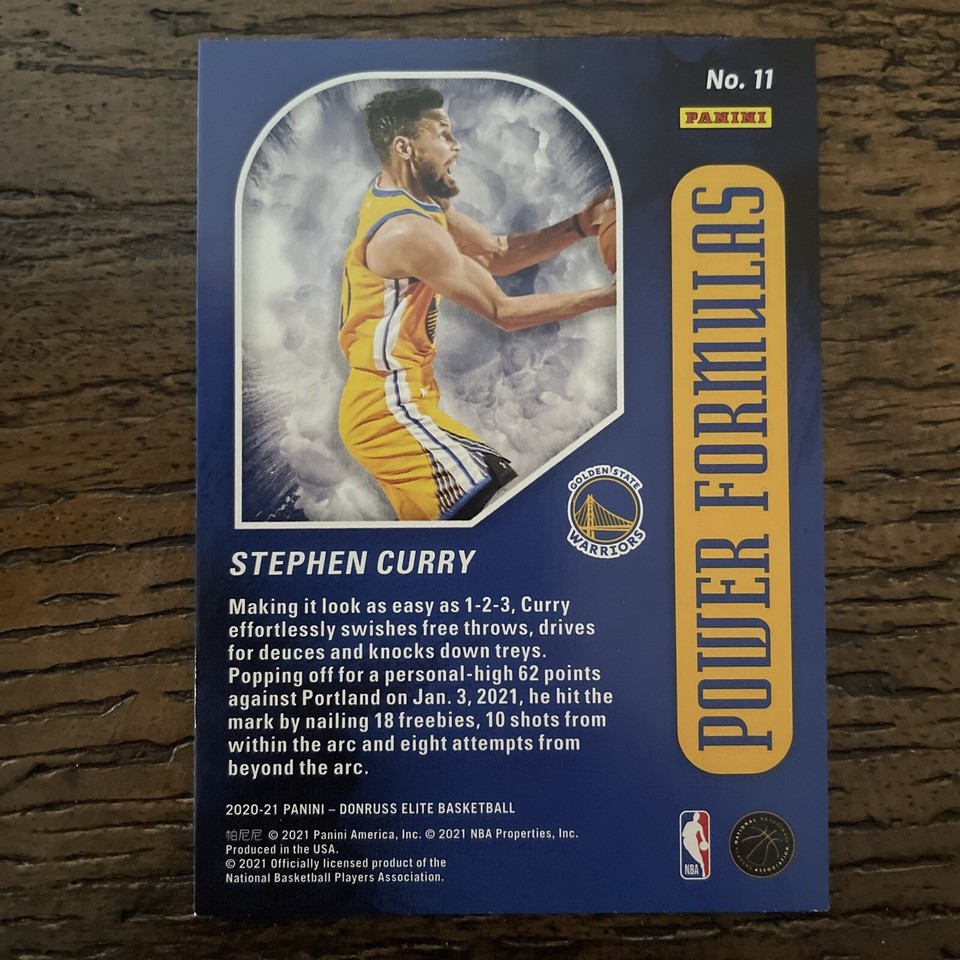 2020-21 Donruss Elite STEPHEN CURRY Power Formulas #11 Warriors | eBay