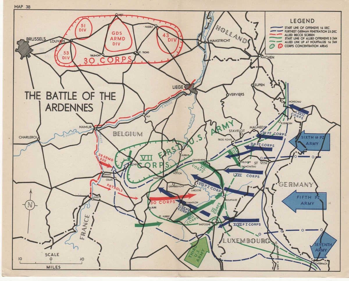 Battle Of The Bulge Wwii Map