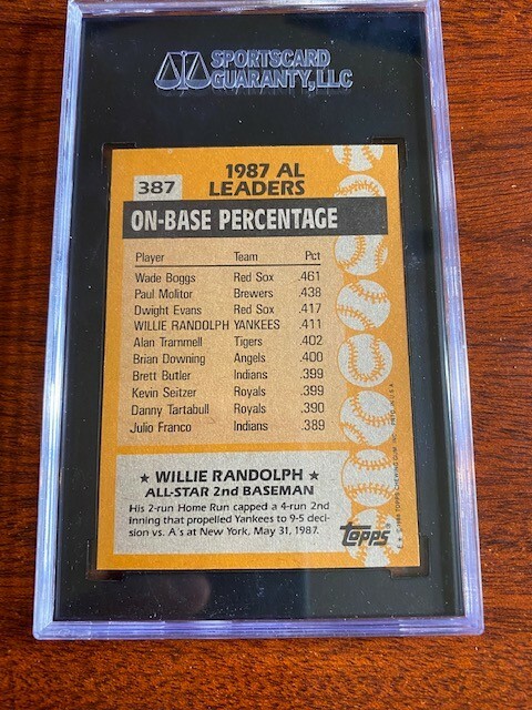 1988 Topps All-Star #387 Willie Randolph. SGC 96 MINT | eBay