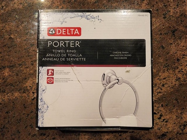 Delta Porter Collection Chrome Finish Towel Holder Ring 78446-pc for ...