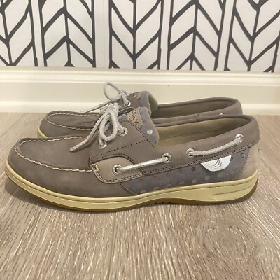 Sperry Top Sider Shoes Womens 10 Grey Graphite Metallic Dot Boat ...