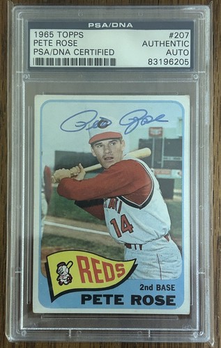 Signed 1965 Topps Pete Rose #207 Second Year Card PSA/DNA Authentic | eBay
