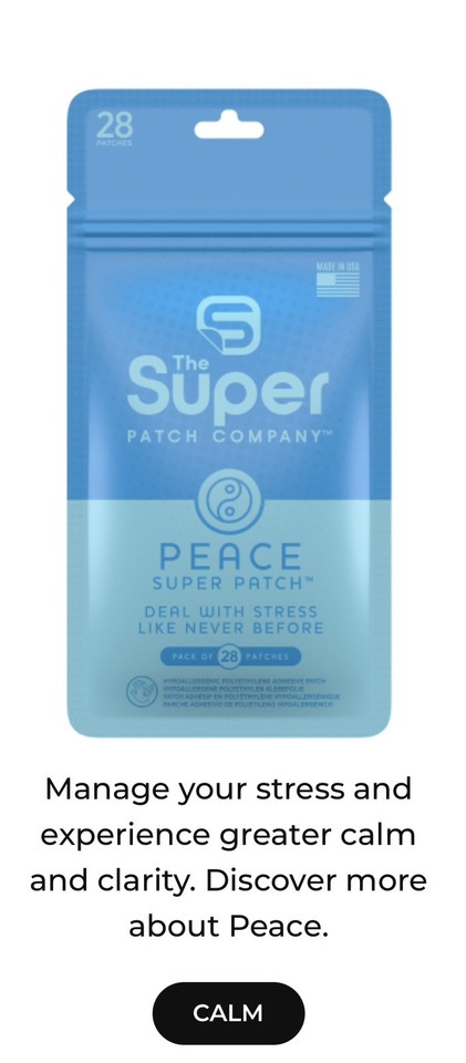 The Super Patch Company PEACE/STRESS Super Patch 30 Patches NEW! | eBay