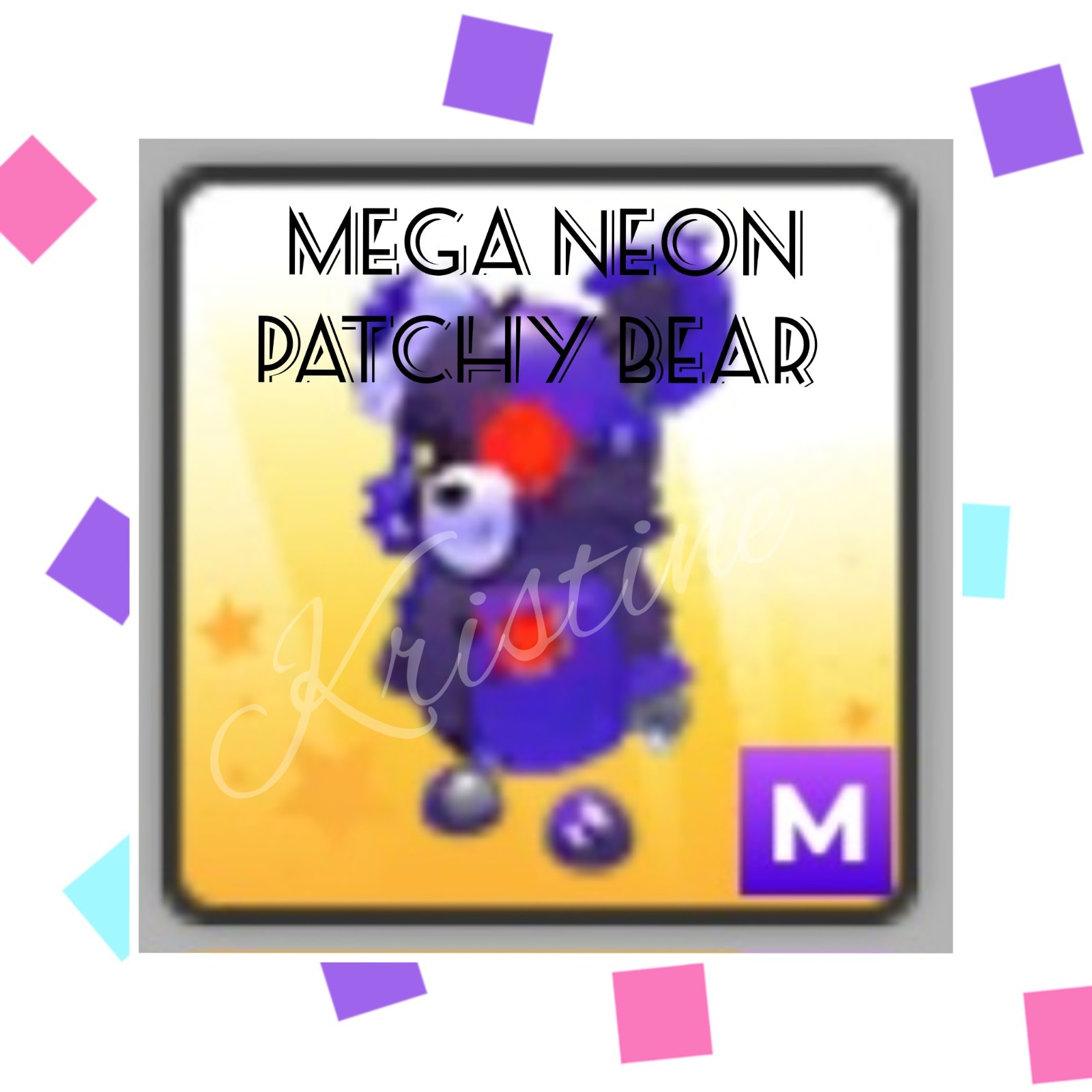 🌺 Adopt (Stuff From Me) Today! 🌺 🌟Uncommon🌟 Mega Neon 🧸 Patchy Bear 💜 ...