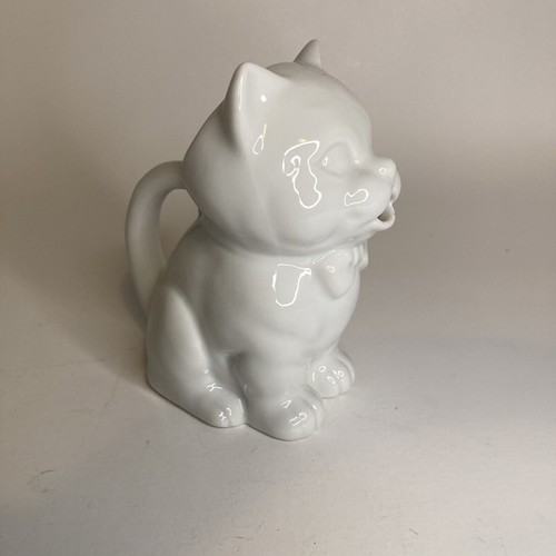 Cat Creamer Milk Pitcher Pier 1 White with Bow Tie Ceramic Kitty Kitten ...