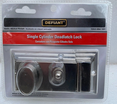 Defiant Single Cylinder Deadlatch Lock Satin Nickel Finish 1000054191 ...