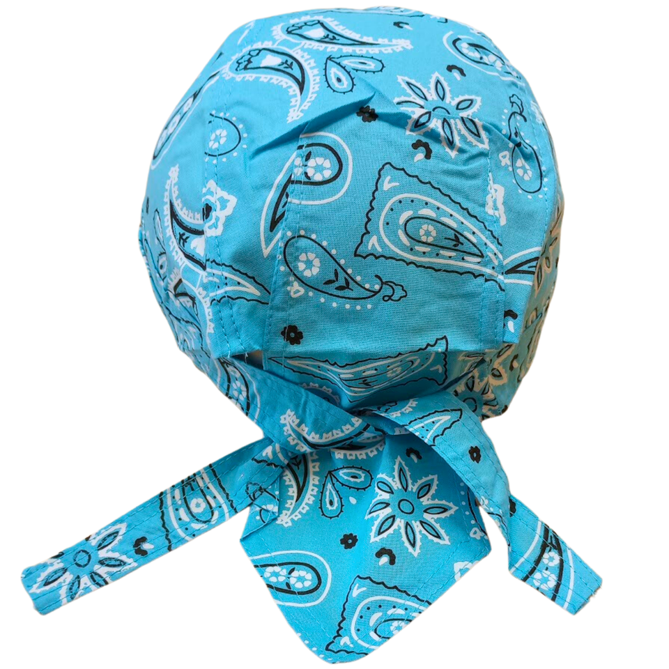 Durag Skull Cap Head Wrap Biker Motorcycle Du Do Black Bandana Paisley ...