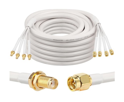 SMA Extension Cable - Quad 195 Cable 30FT SMA Male to SMA Female Coax ...