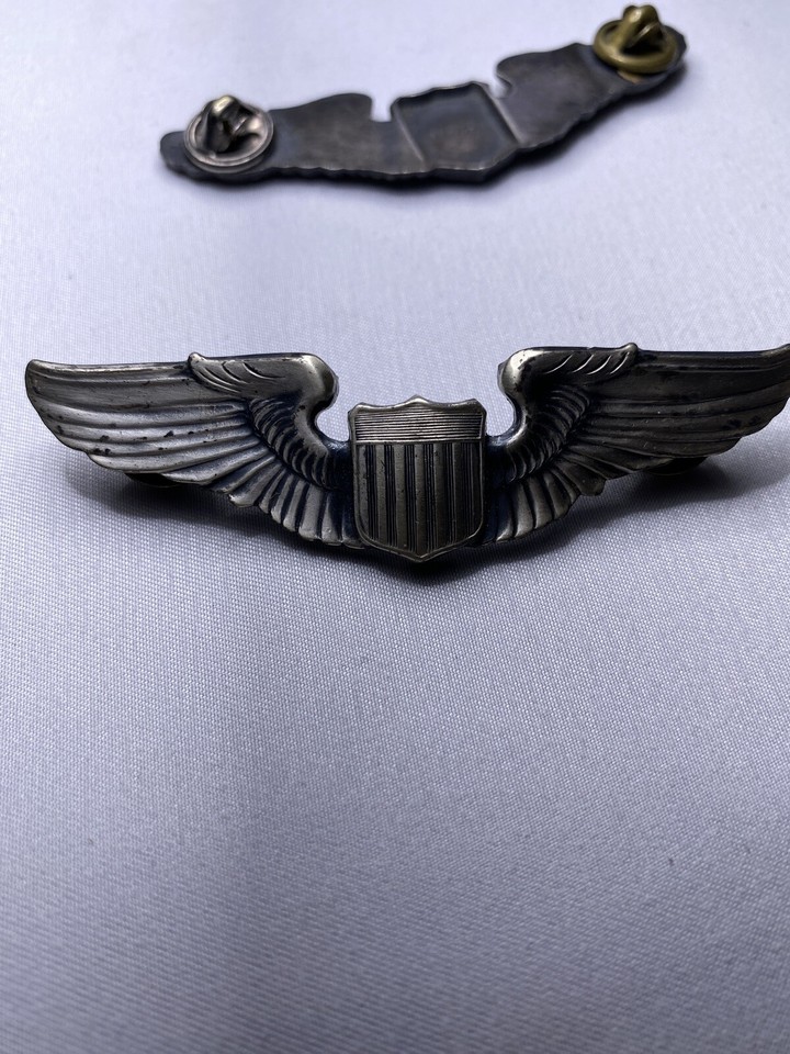 TWO WW2 SILVER STERLING US AIR FORCE PILOT WING PINS | eBay