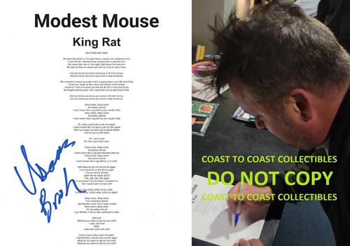 Isaac Brock signed Modest Mouse King Rat Lyrics sheet autograph COA ...