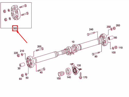NEW MB C W204 PROPELLER SHAFT FRONT FLEX COUPLING KIT A0004110200 OEM ...