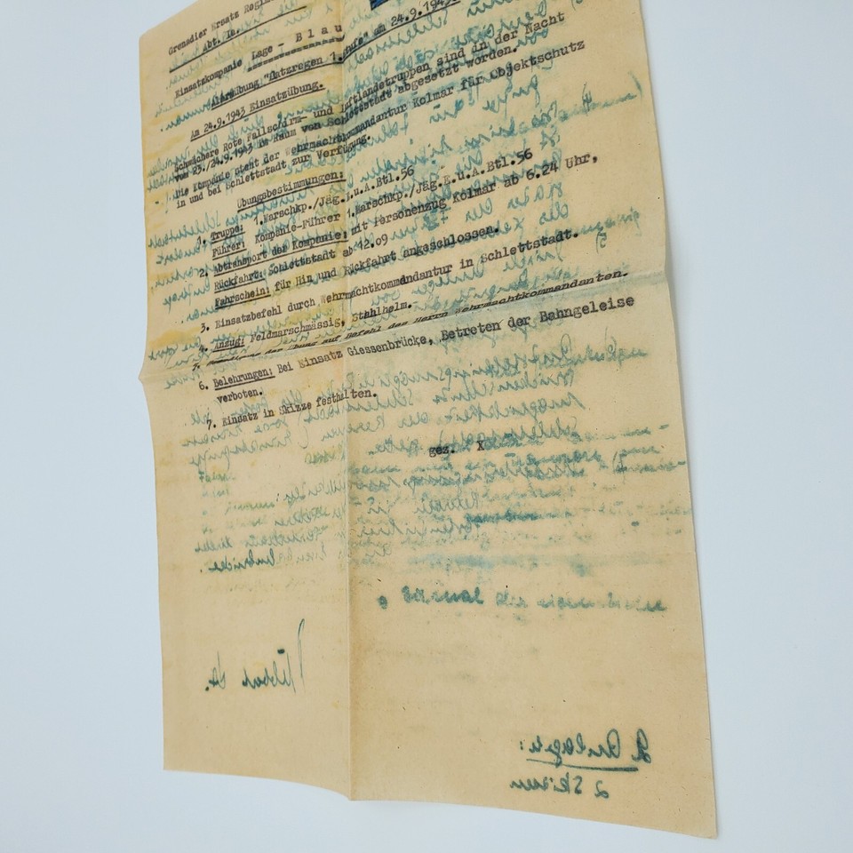 Original WWII WW2 German document Wehrmacht bridge exercise military ...