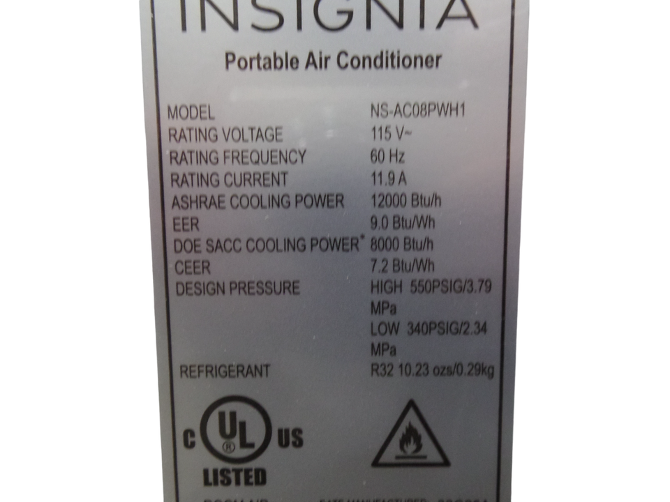 INSIGNIA NS-AC08PWH1 Portable Air Conditioner - White- Free Shipping | eBay