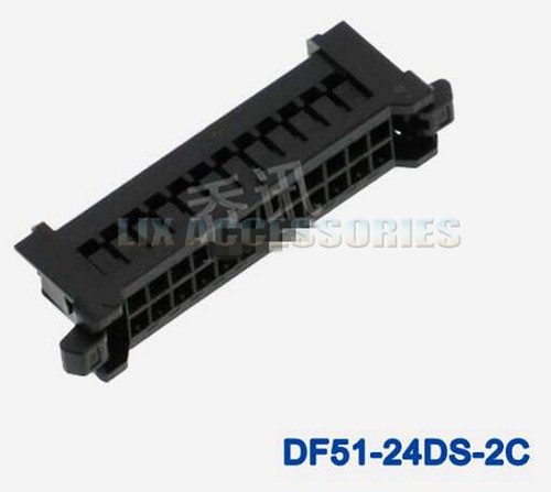 100PC Connector DF51-24DS-2C Black Plastic Shell Rectangular Connector ...