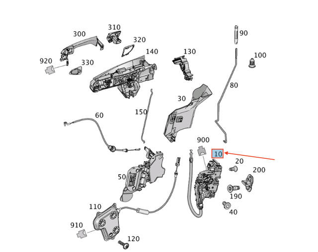 MERCEDES-BENZ ML W166 FRONT RIGHT DOOR LOCK LHD A0997208801 GENUINE for ...