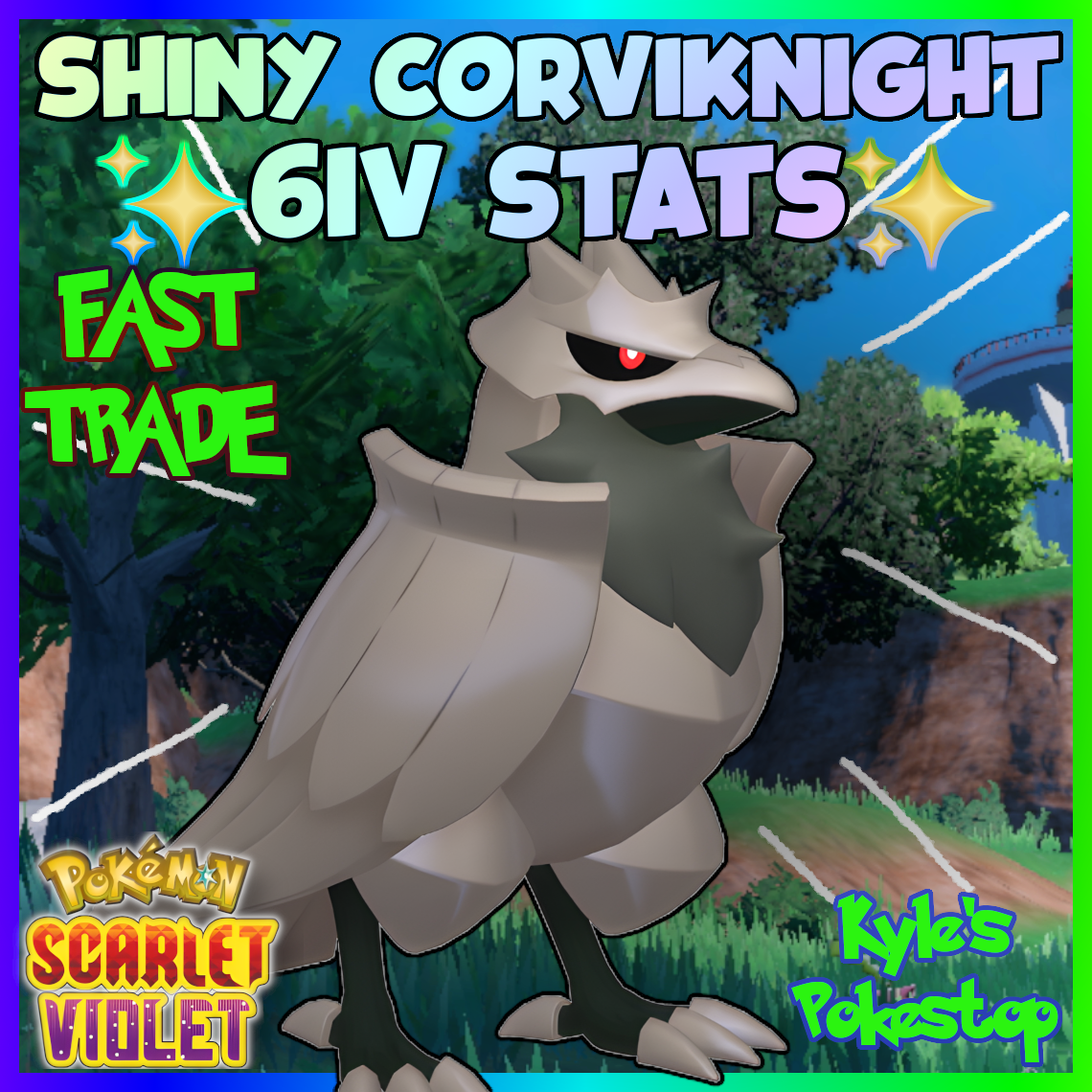 6IV 🌟SHINY🌟 CORVIKNIGHT POKEMON SCARLET & VIOLET SHINY/NON-SHINY BATTLE ...