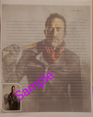 Negan From The Walking Dead lined stationary paper (25 Sheets) 8 ¹/² x ...