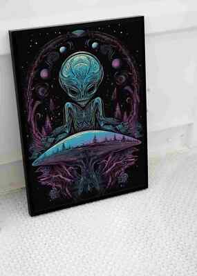 TRIPPY PSYCHEDELIC ALIEN POSTER ABSTRACT ART PRINT SIZE A3 A4 | eBay