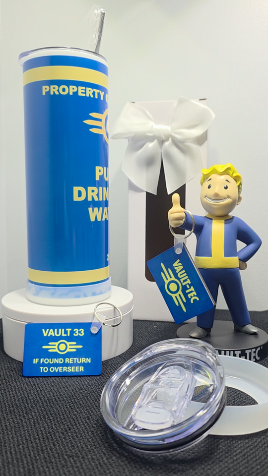 Fallout Pure Drinking Water Stainless Steel Tumbler, 20 Ounce, w/FREE ...
