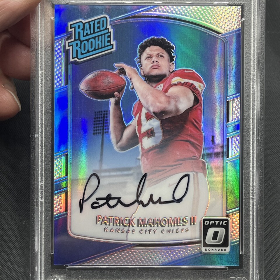 PATRICK MAHOMES 2017 Donruss Optic #177 Rated Rookie HOLO /99 Auto PSA ...