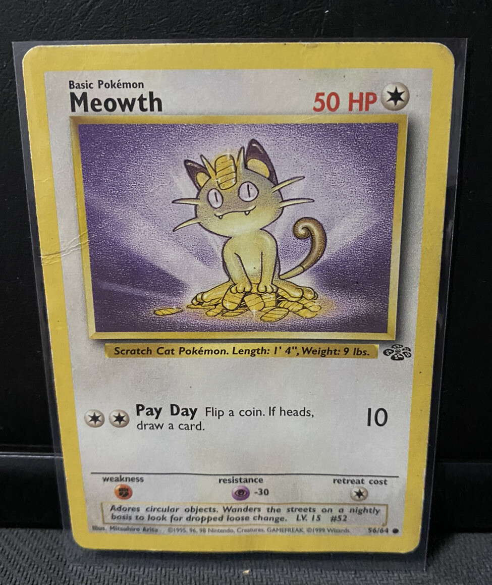 Pokémon card Meowth Jungle 56/64 Regular Wizards Base Set | eBay Australia