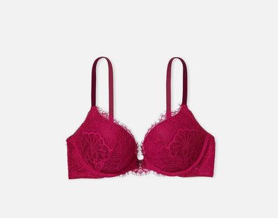 Victoria's Secret Push Up Bra 32DD Push Up Claret Maroon Burgundy Wine ...