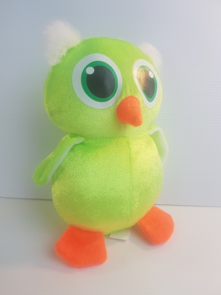 Owl Green Orange Feet Black & Blue Eyes Standing 17cm 3+ Year Children ...